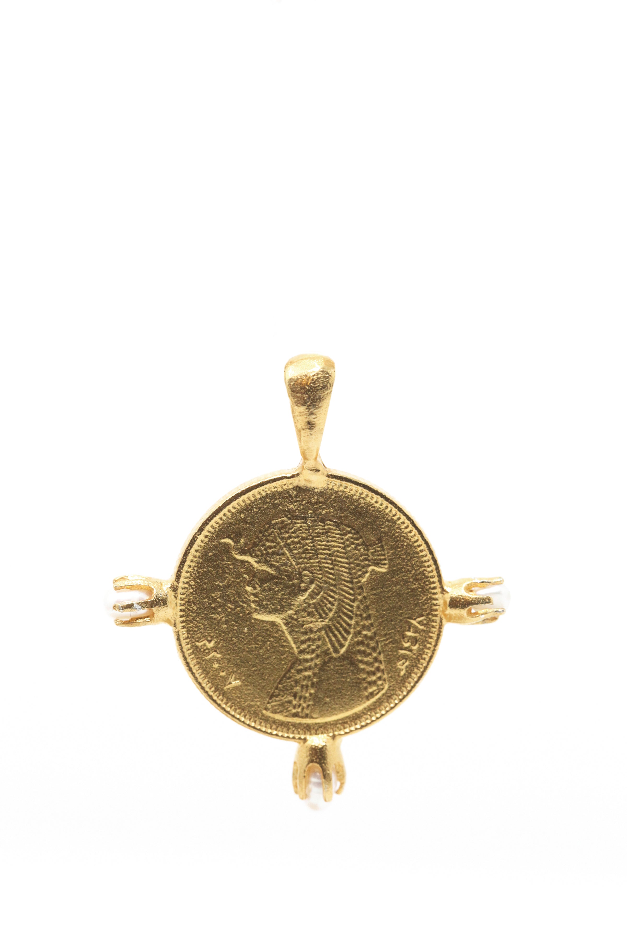 THE CLEOPATRA Coin Pendant with Pearls – omiwoods